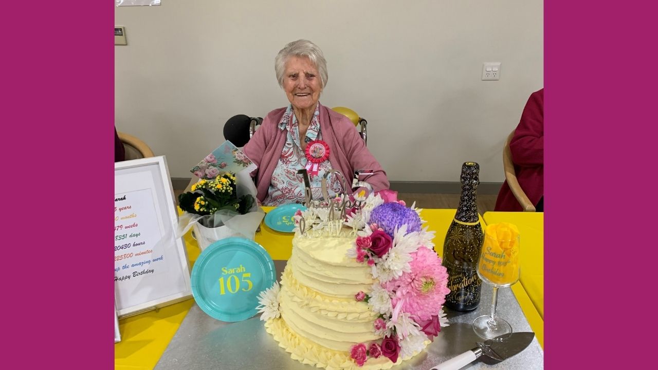 Sarah Esplin celebrates her 105th